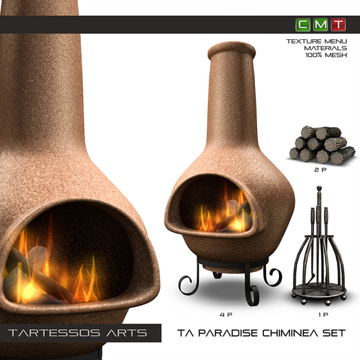 Second Life Marketplace Ta Paradise Chiminea Set